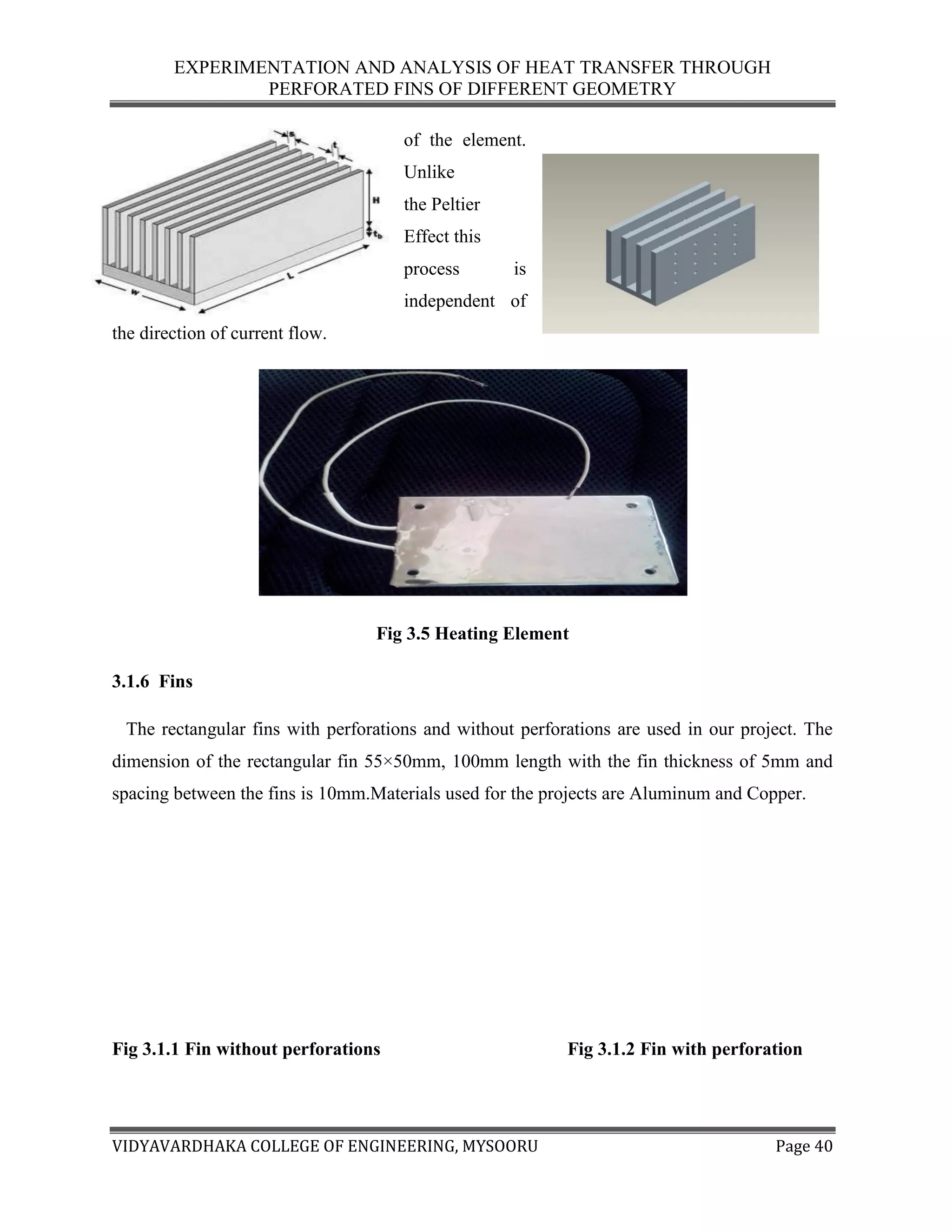 Experimentation and analysis of heat transfer through perforated fins ...
