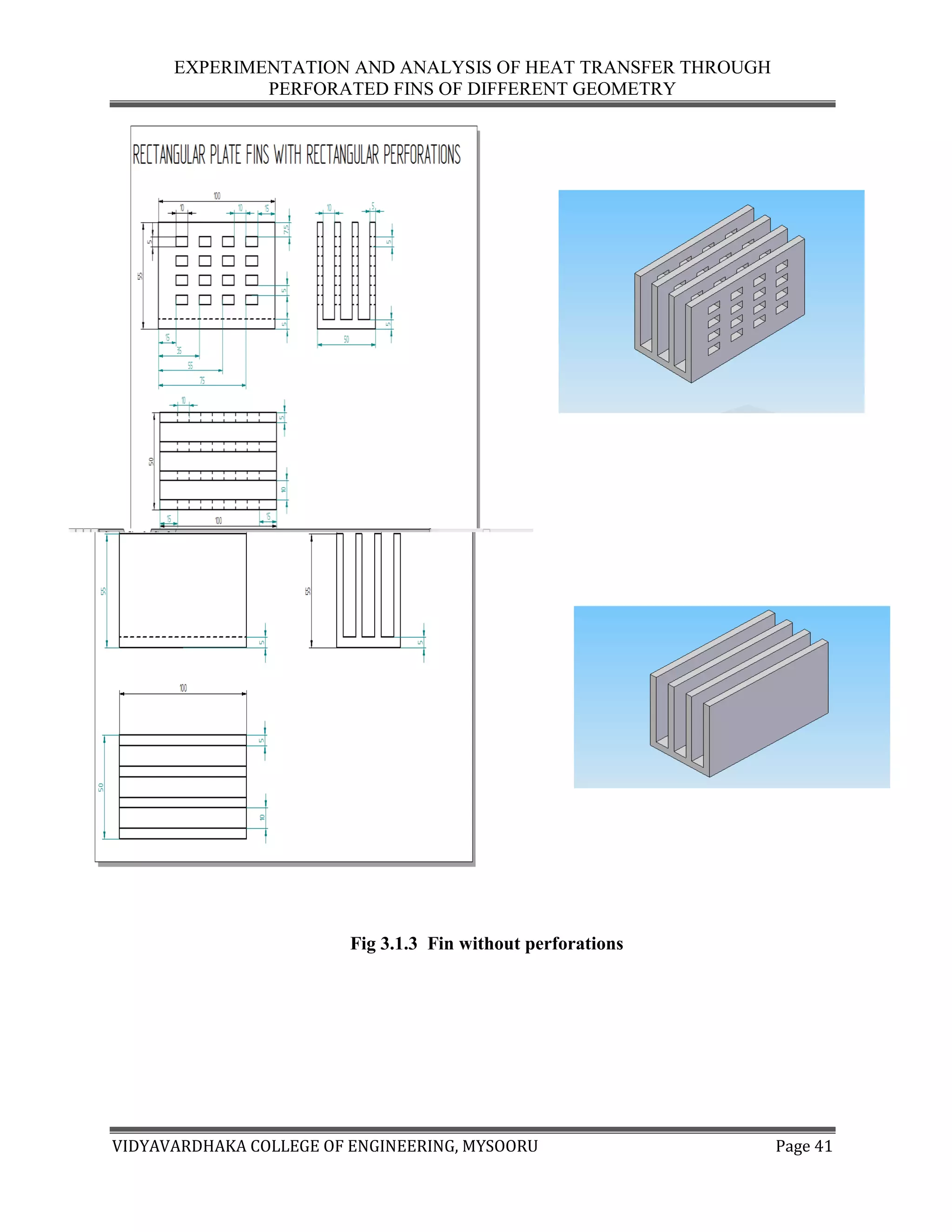 Experimentation and analysis of heat transfer through perforated fins ...