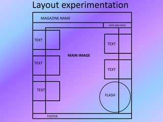 Experimentation of layout and design magazine | PPT
