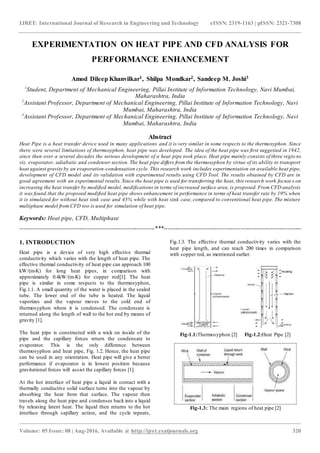Experimentation on heat pipe and cfd analysis for performance enhancement | DOCX | Chemistry ...