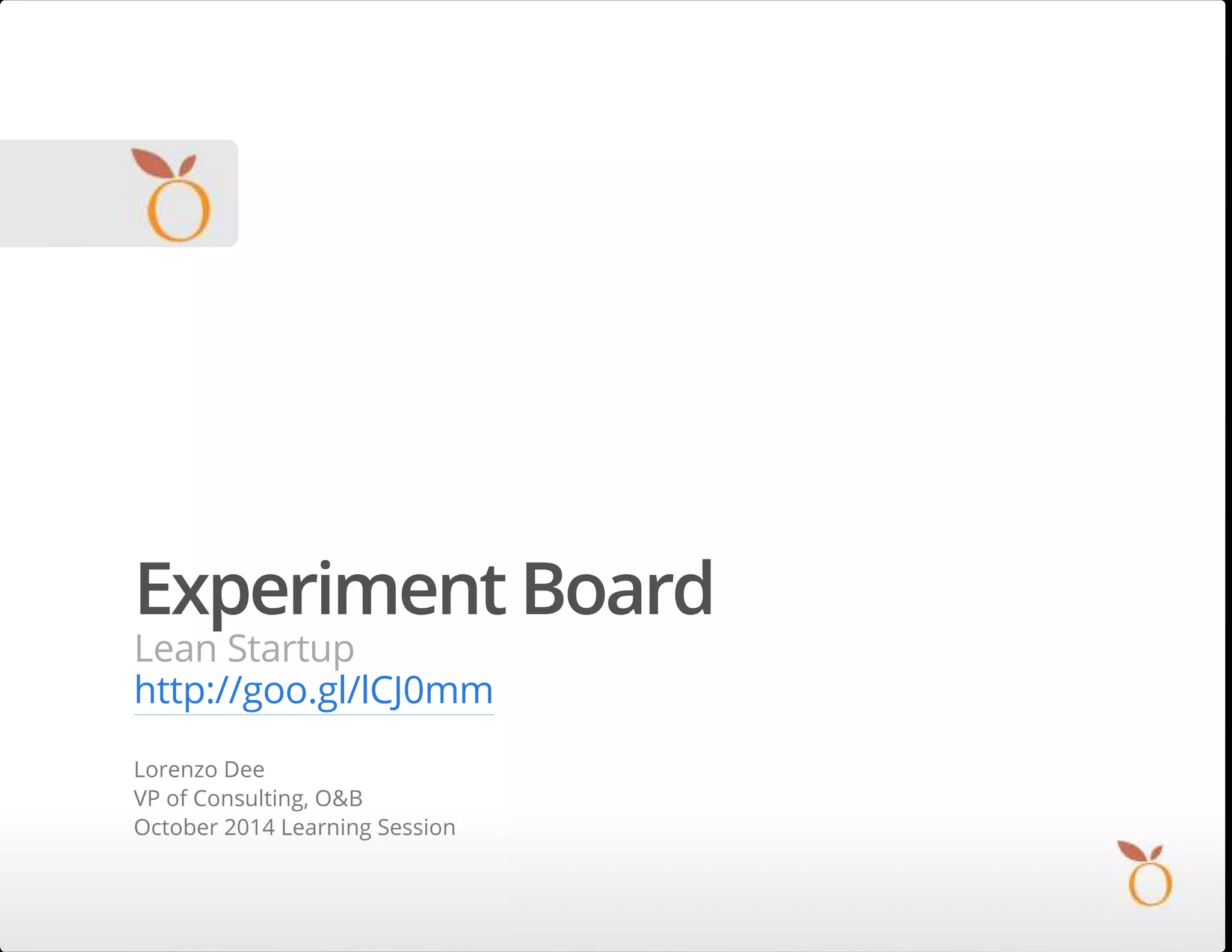 Experiment board - Lean Startup Machine | PPT