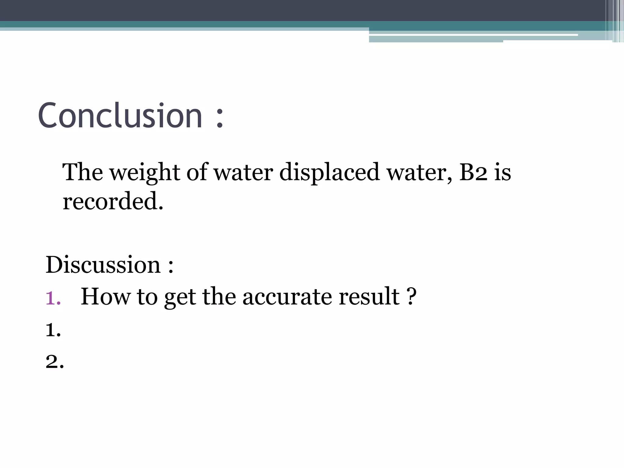 Experiment buoyant force | PPTX
