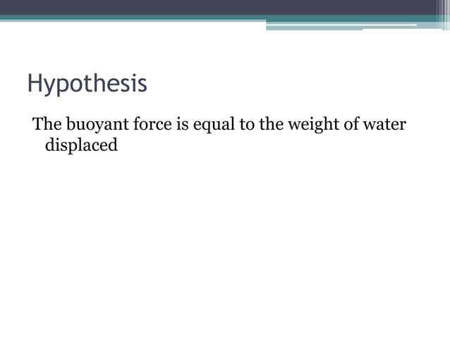 Experiment buoyant force | PPTX