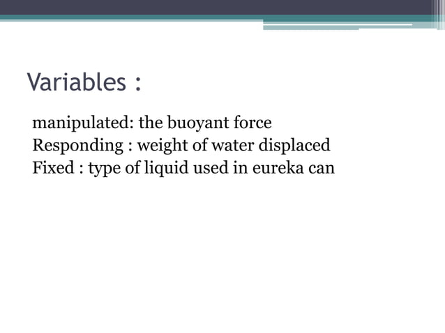 Experiment buoyant force | PPTX