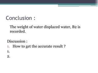 Experiment buoyant force | PPTX
