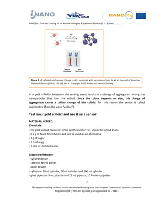 Experiment with colorimetric gold nanosensors - Student laboratory ...