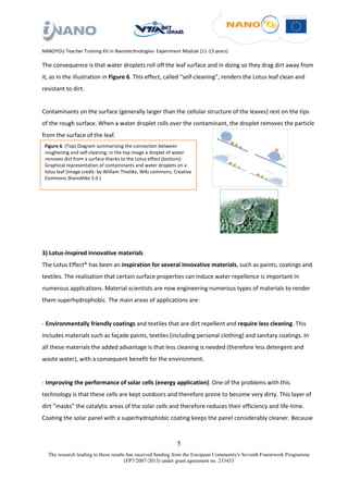 Experiment with superhydrophobic materials - Teacher guide (age 11-13 ...