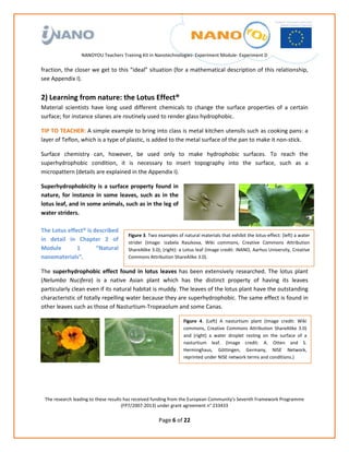 Experiment with superhydrophobic materials - Teacher guide (age 14 -18 ...