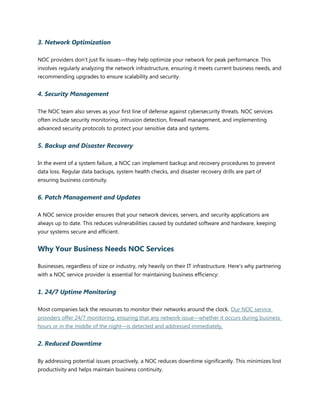 Experimenting Business Efficiency with a Network Operations Center (NOC ...