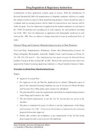 To prepare an application for manufacturing license for allopathic ...