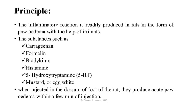Anti-inflammatory activity of drugs using carrageenan induced paw-edema ...