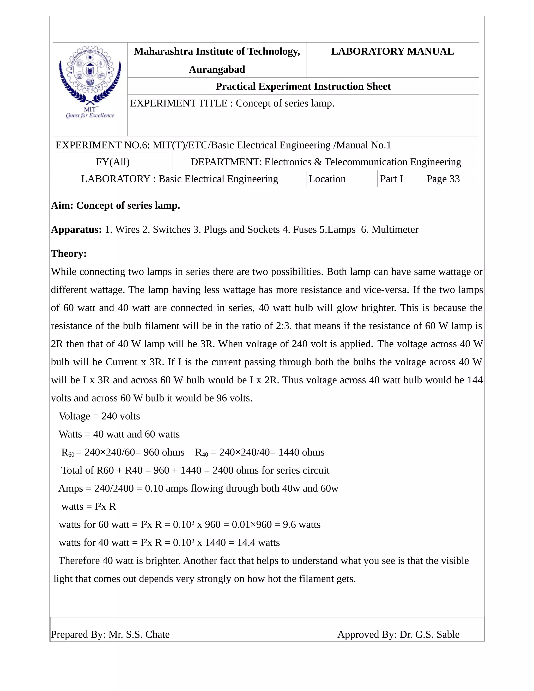 Experiment no. 6 | PDF