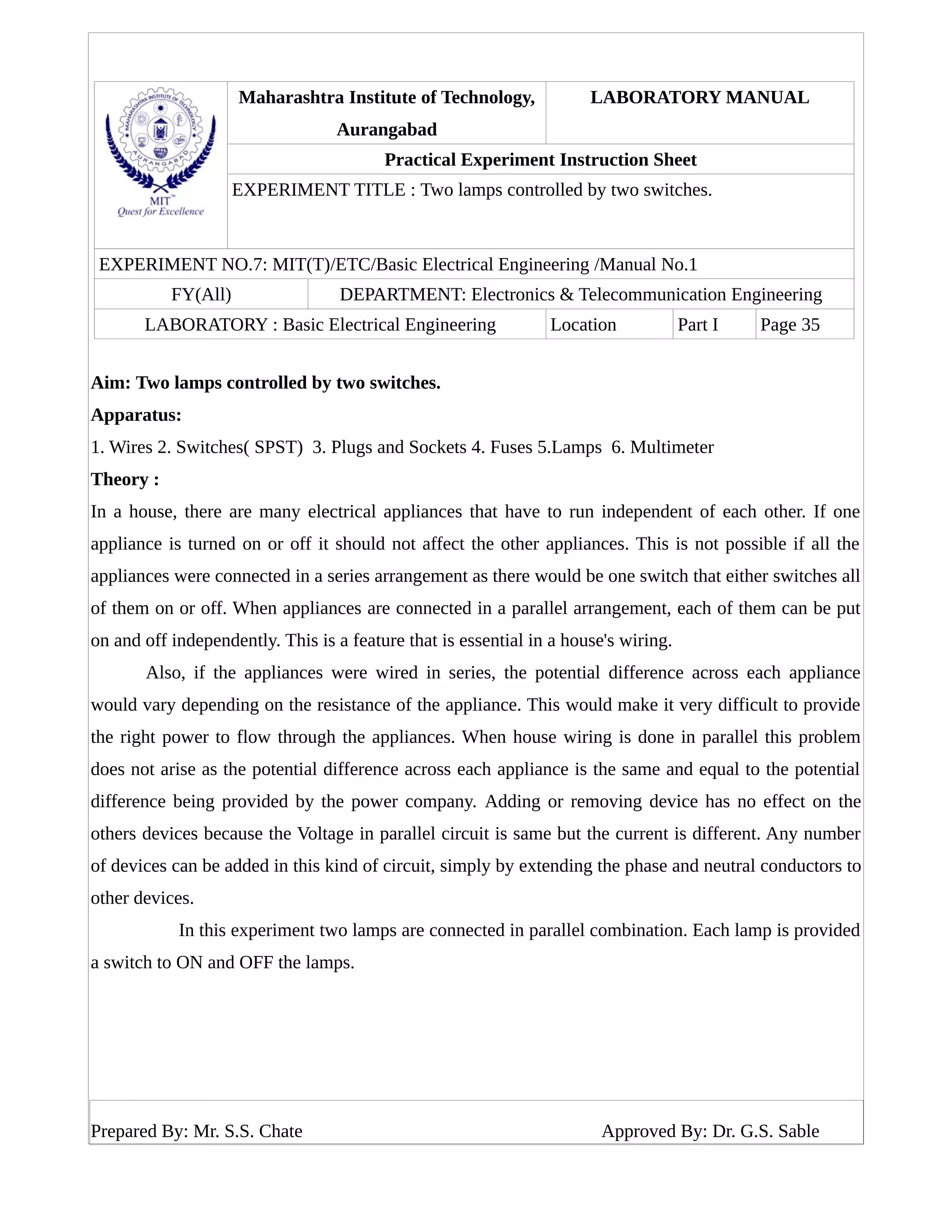 Experiment no. 7 | PDF