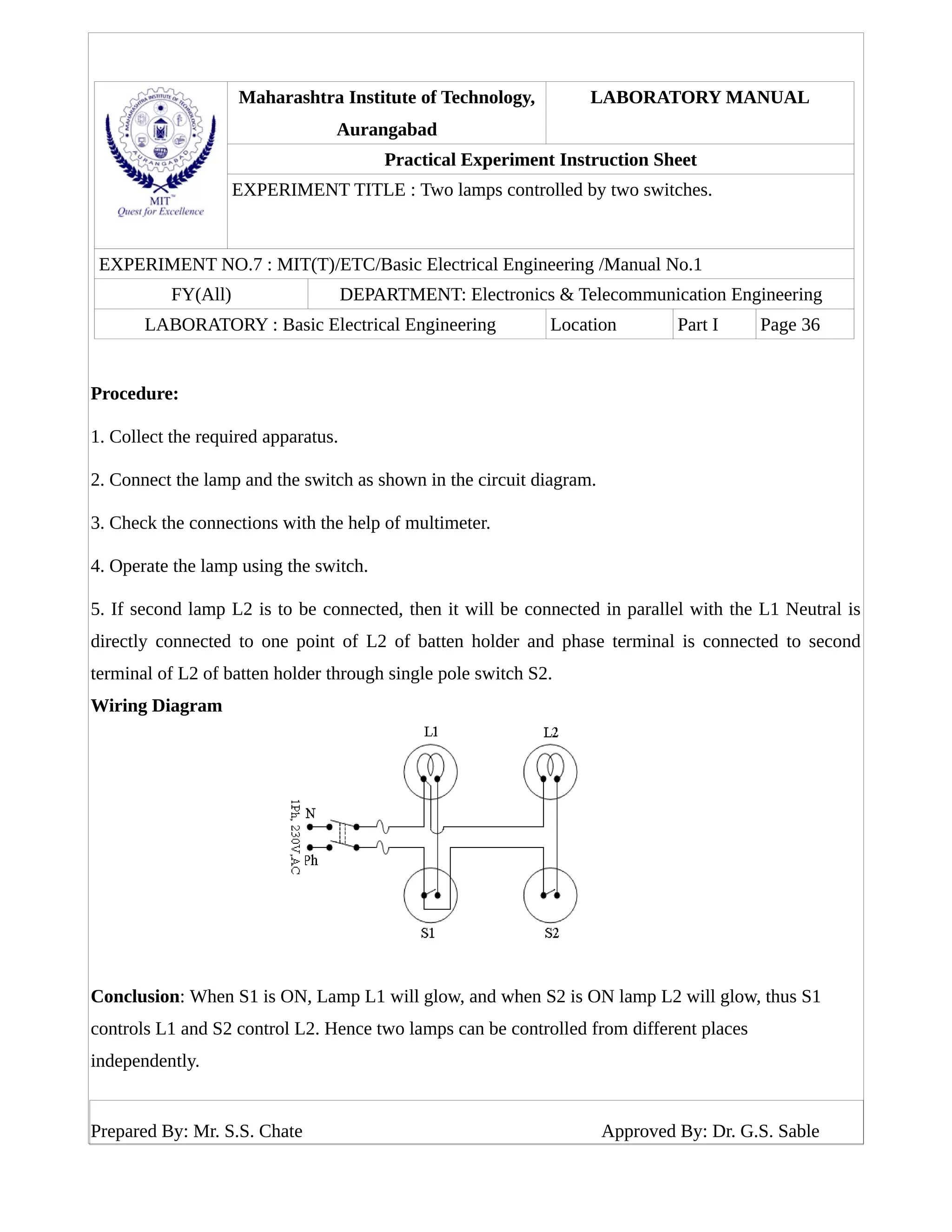 Experiment no. 7 | PDF