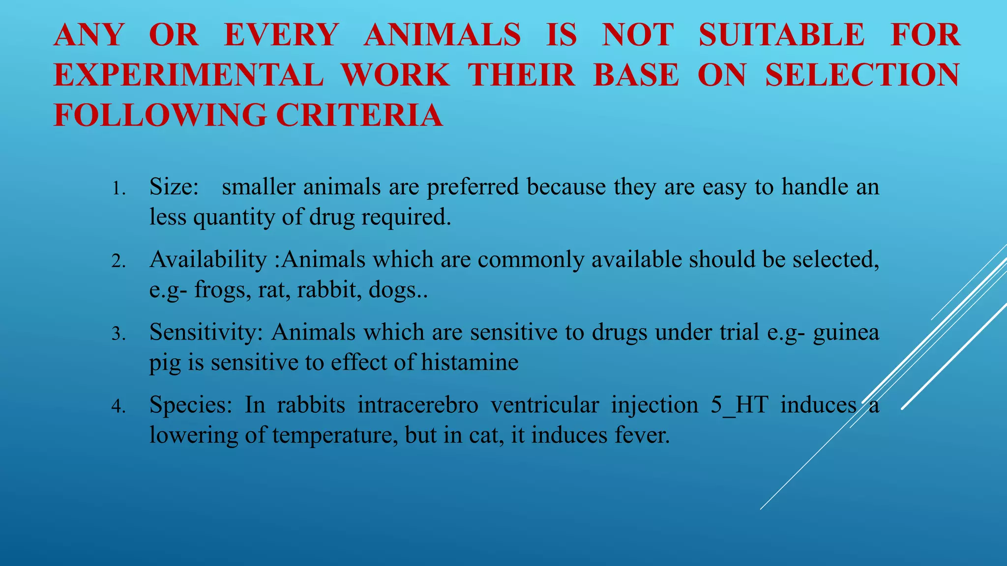 Laboratory Animal Used In Pharmacological Experiment. | PPTX