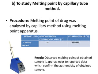 Preformulation Studies Experiment no. 1 | PPTX