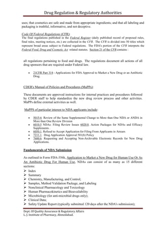 To compare filing process of NDA of different countries of India, US ...