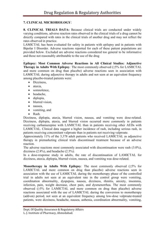 6. (A) To prepare an application for NDA submission for LAMICTAL in USA ...