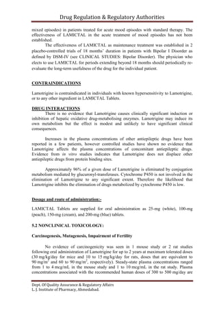 6. (A) To prepare an application for NDA submission for LAMICTAL in USA ...