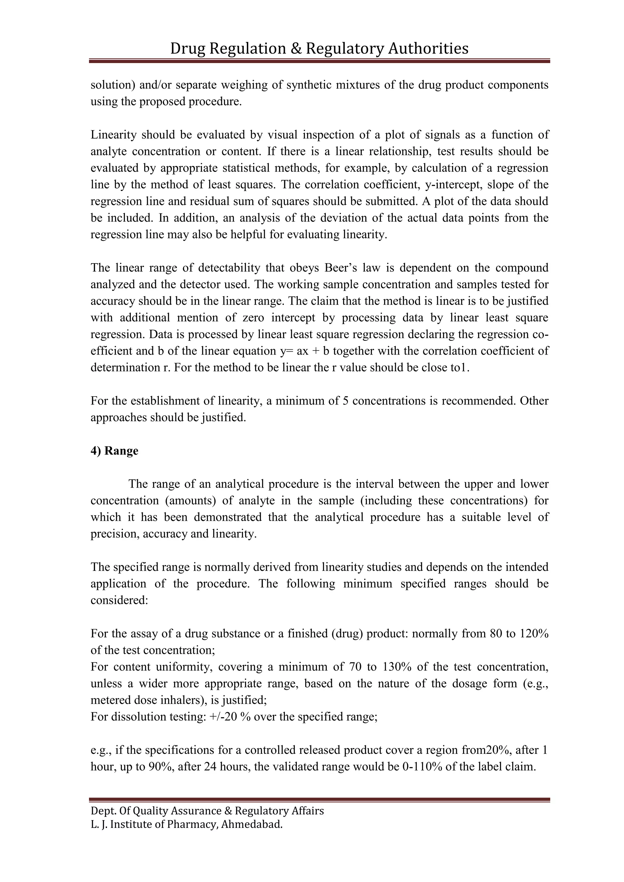 To perform Analytical method validation of Paracetamol Tablets by UV ...