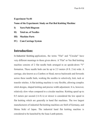 Study on Flat Bed Knitting Machine | PDF