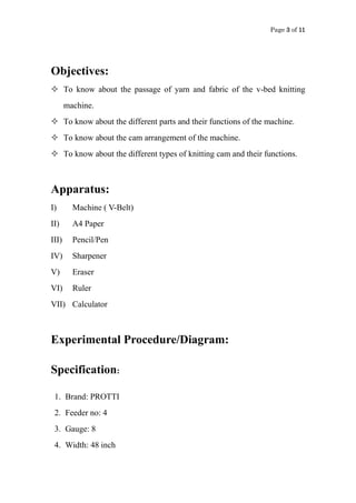 Study on Flat Bed Knitting Machine | PDF