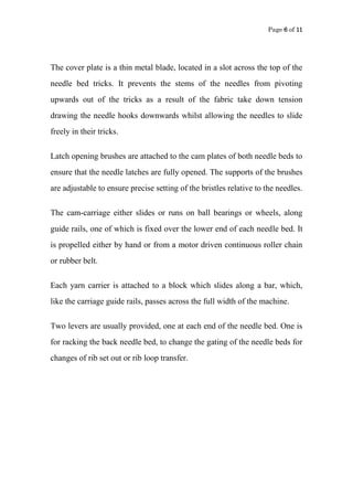 Study on Flat Bed Knitting Machine | PDF