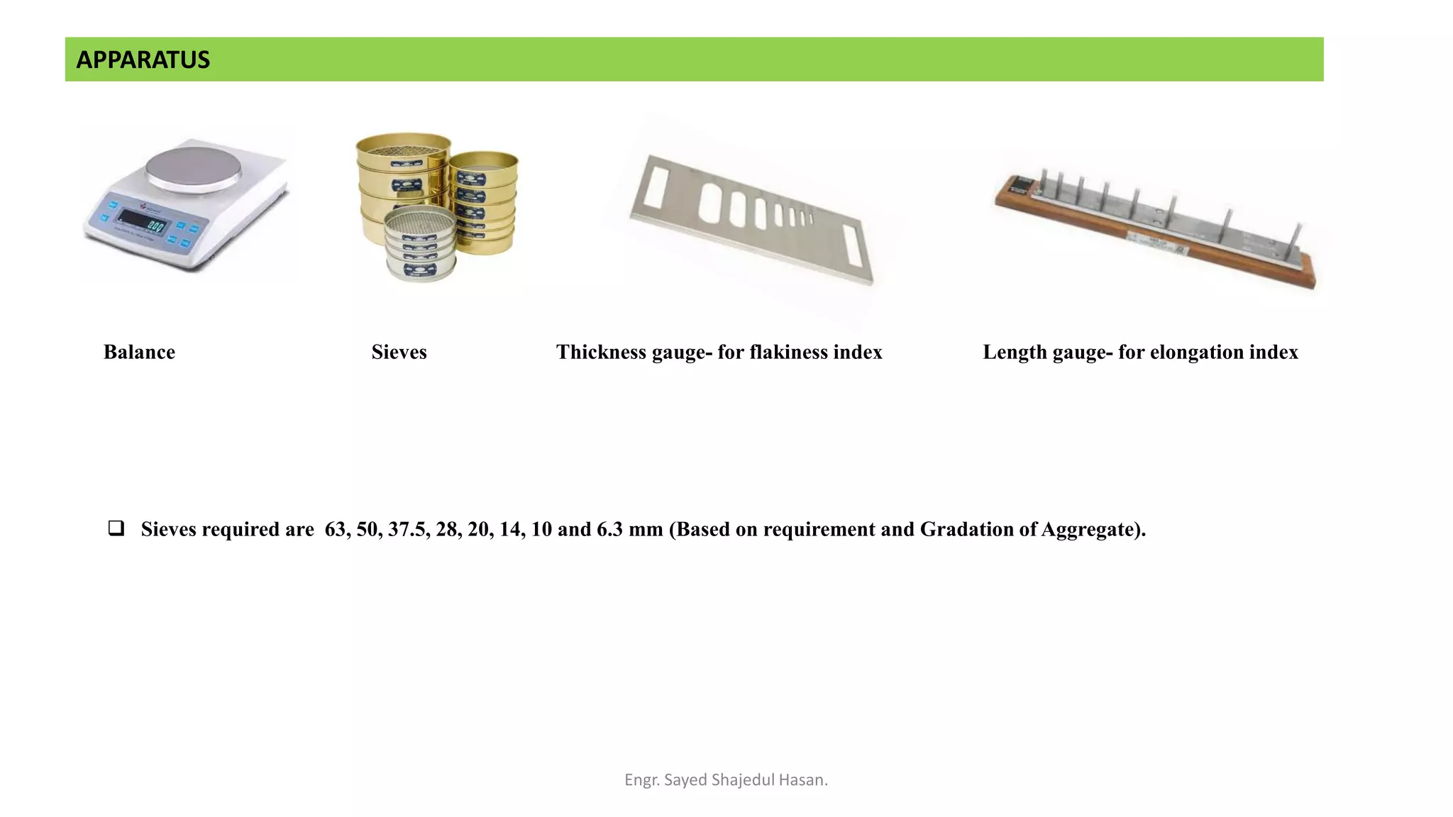 Experiment no 03 Determination of the flakiness and the elongation ...