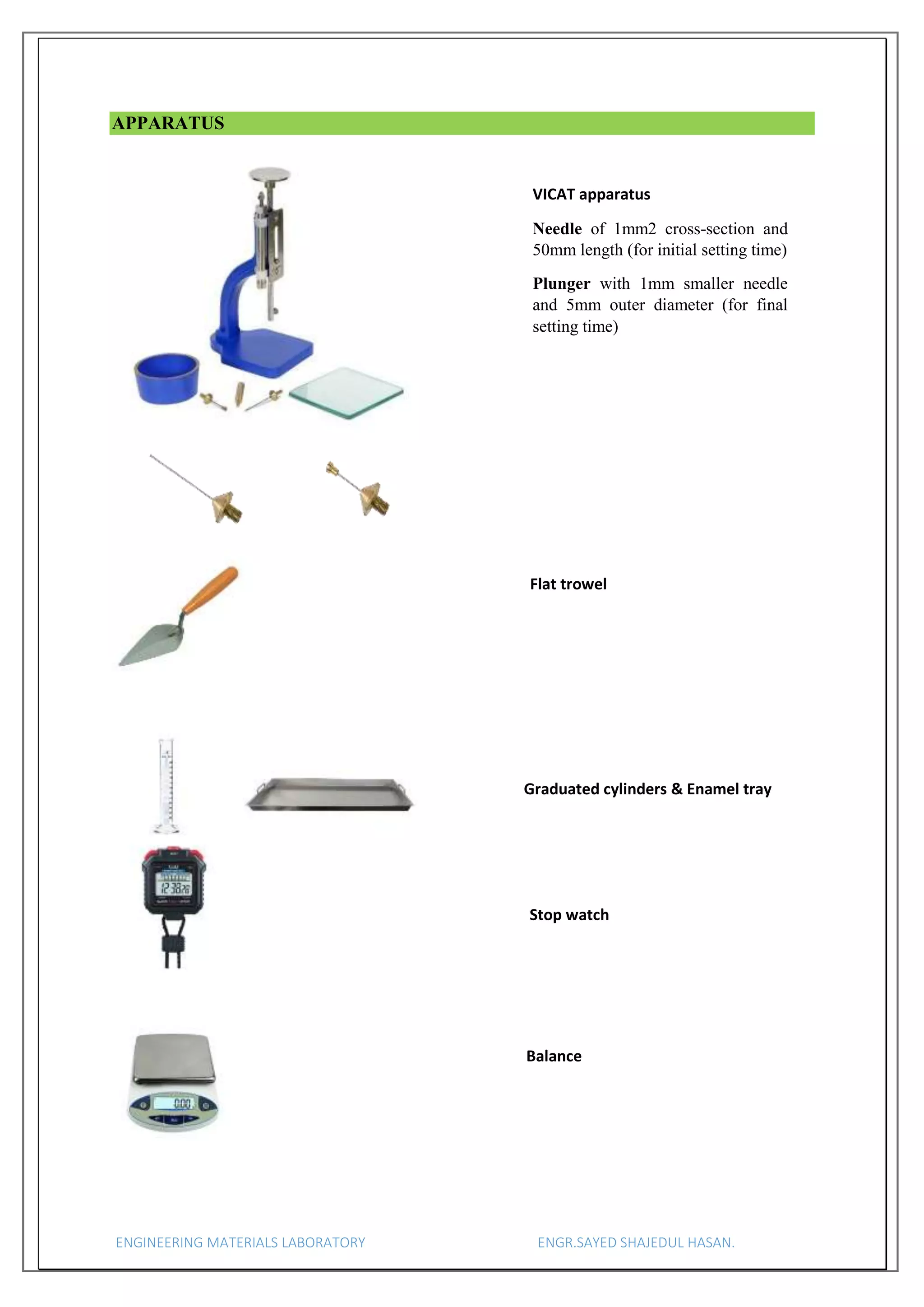Experiment no 03 setting time of cement. | PDF