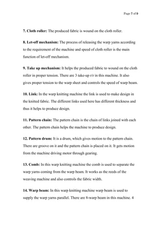 Study on Warp Knitting Machine | PDF