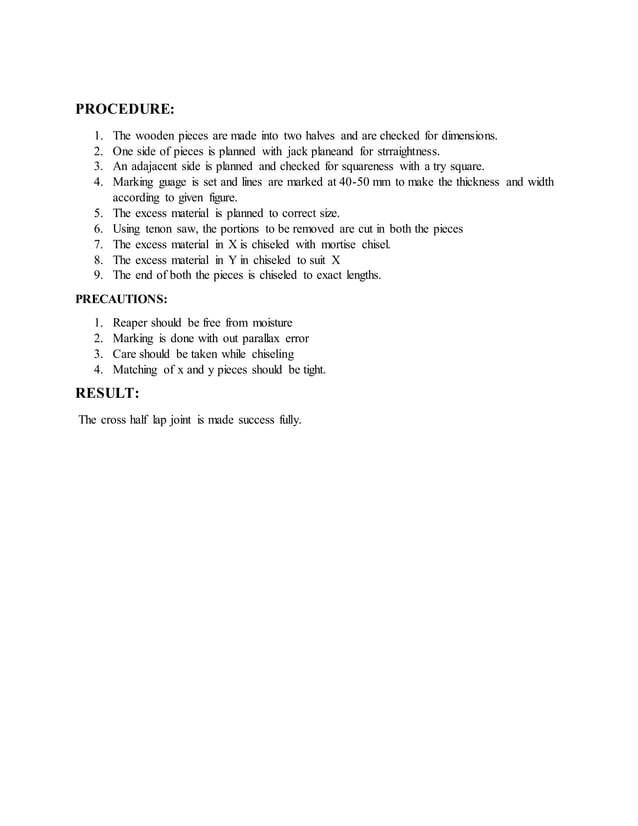 To make a cross half lap joint | DOCX