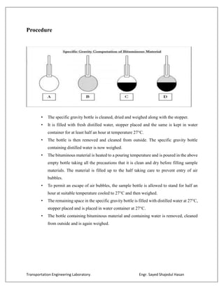 SPECIFIC GRAVITY TEST ON BITUMINOUS MATERIALS. | PDF