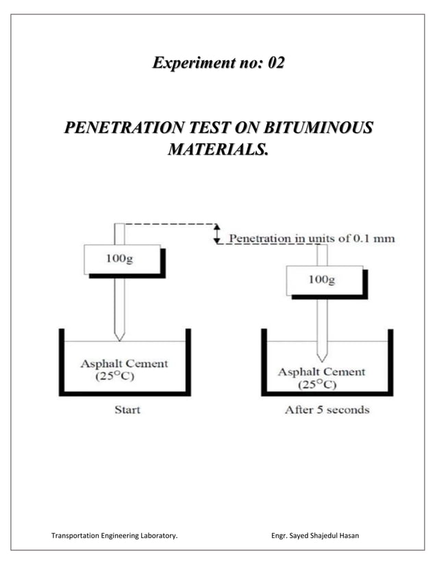 PENETRATION TEST ON BITUMINOUS MATERIALS. | PDF | Physics | Science