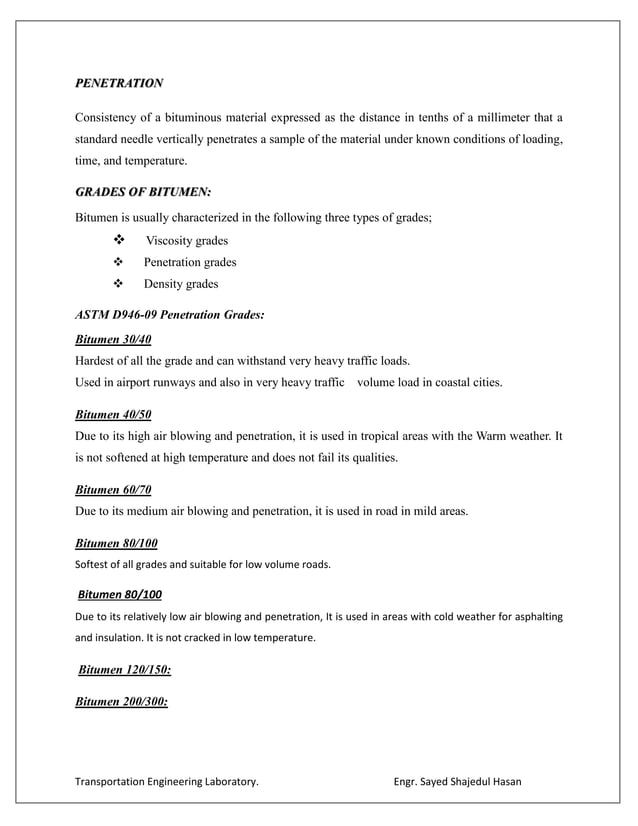 PENETRATION TEST ON BITUMINOUS MATERIALS. | PDF | Physics | Science