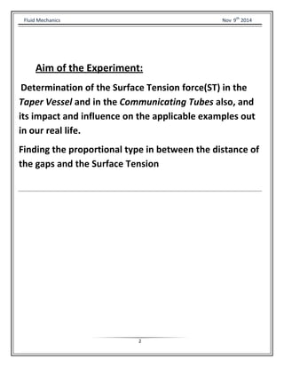 Experiment no 3 surface tension | PDF