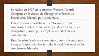 Experimento de hawthorne | PPTX