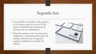 Experimento de hawthorne | PPTX