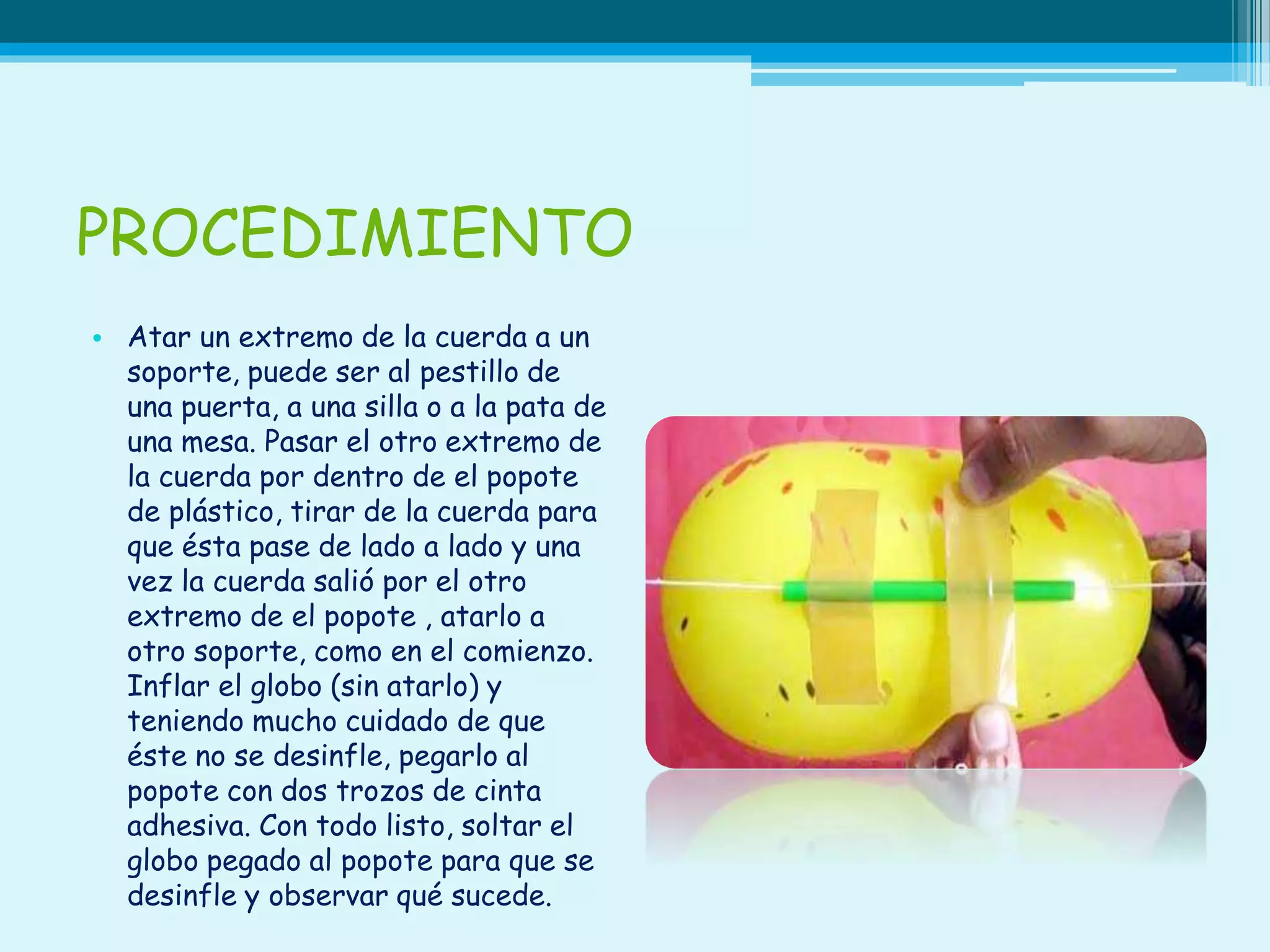 Experimento del globo cohete | PPTX | Physics | Science