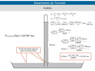 Experimento de torricelli | PPS