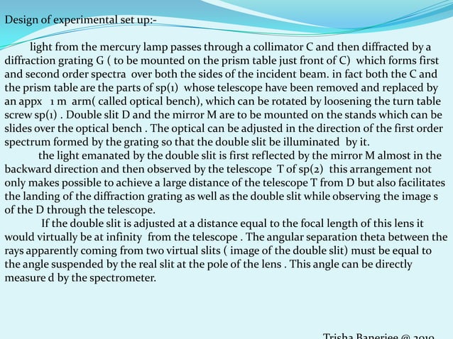 Experiment Of Finding The Resolving Power Of The Pptx Physics Science