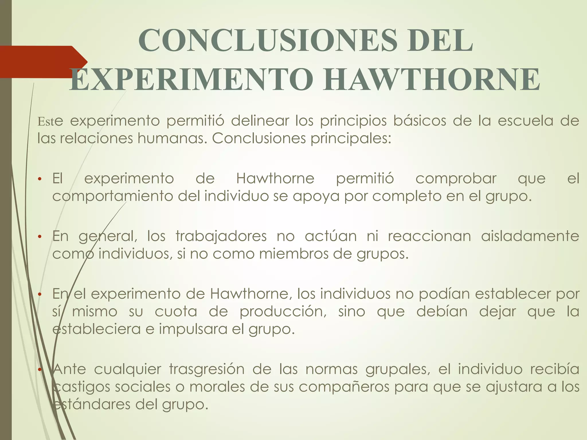 Experimento hawthorne viernes diurno | PPT
