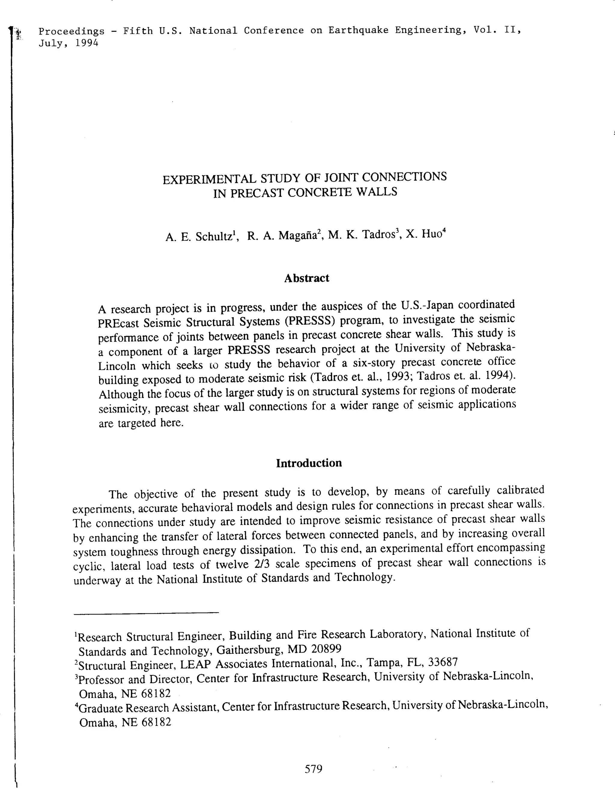 Experiment on precast concrete wall | PDF