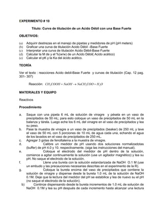 Experimentos de Quimica Analitica (9, 10 y 11) | PDF