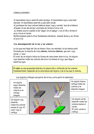 Experimentos con la luz | DOCX