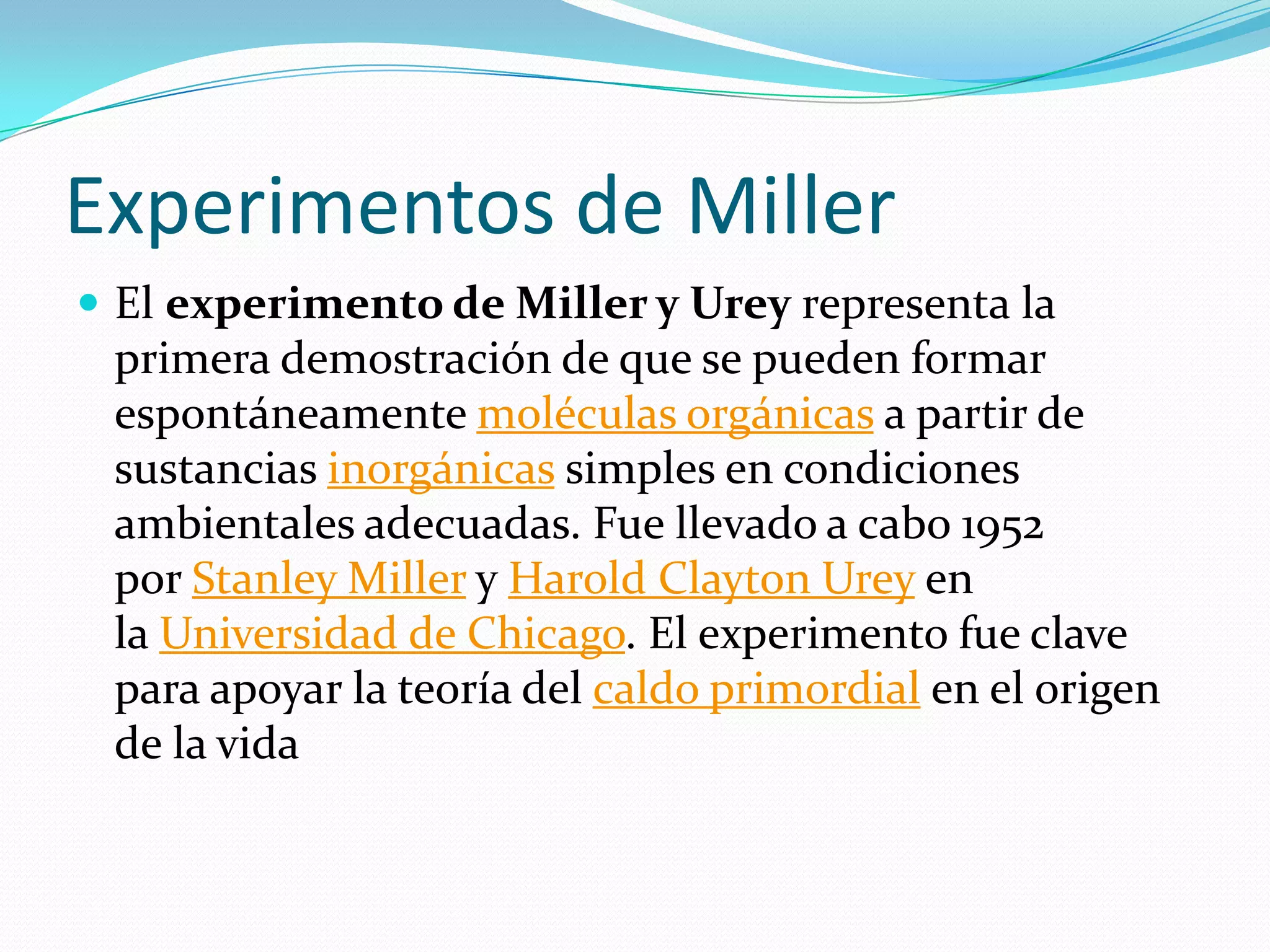 Experimentos de miller | PPT