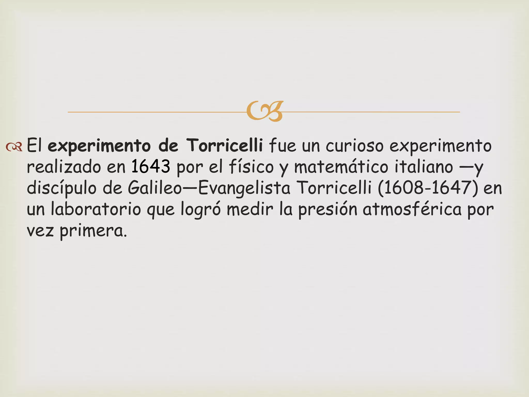 Experimento torricelli | PPTX | Chemistry | Science