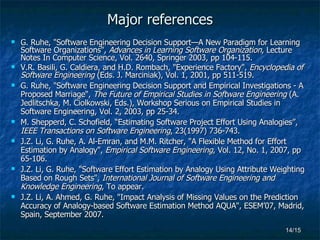 Decision Support Analyss for Software Effort Estimation by Analogy | PPT