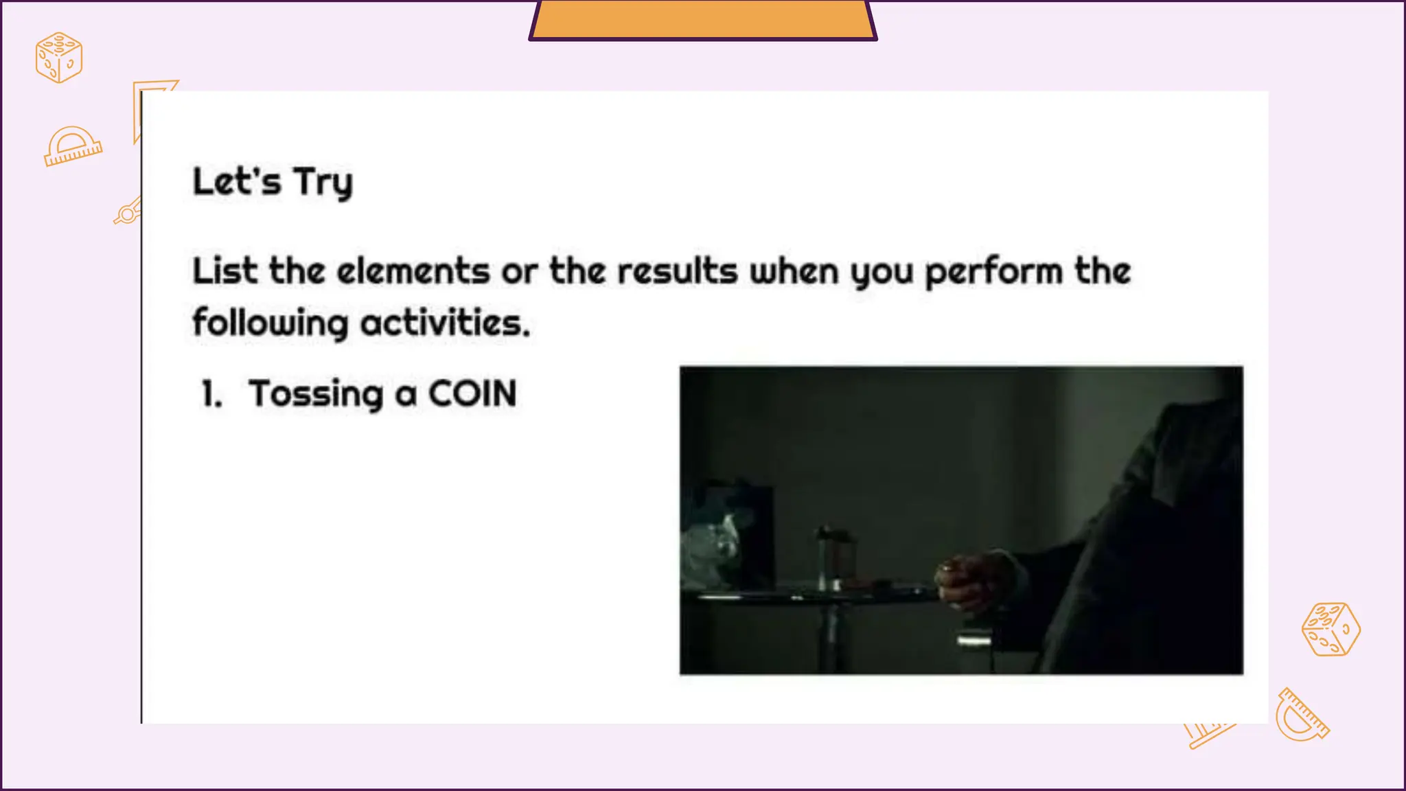 Experiment, event, sample, outcome, sample space | PPTX