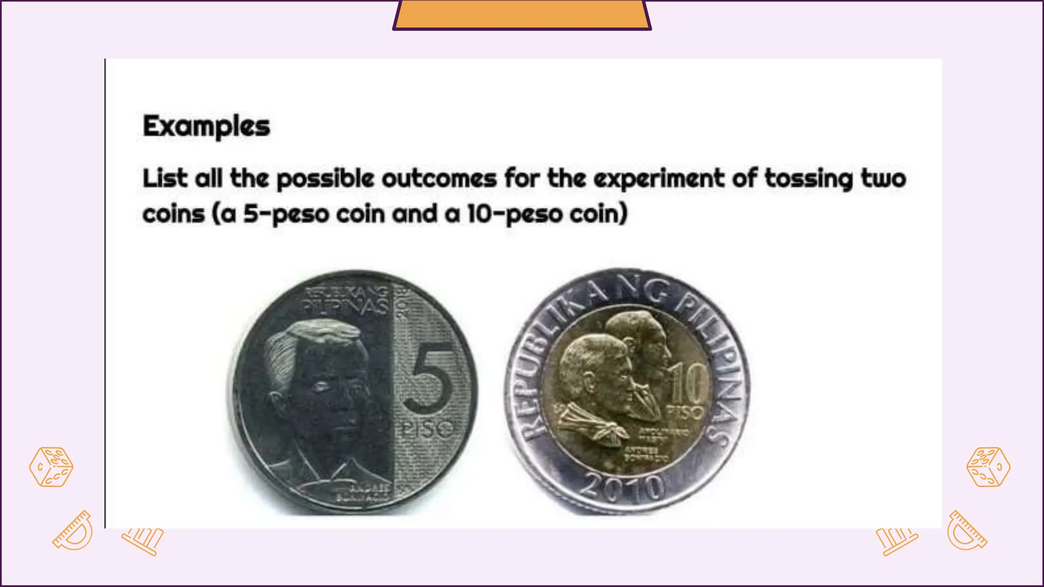 Experiment, event, sample, outcome, sample space | PPTX