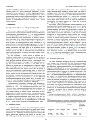 Experiments and Modeling od single plastic particle conversion in ...